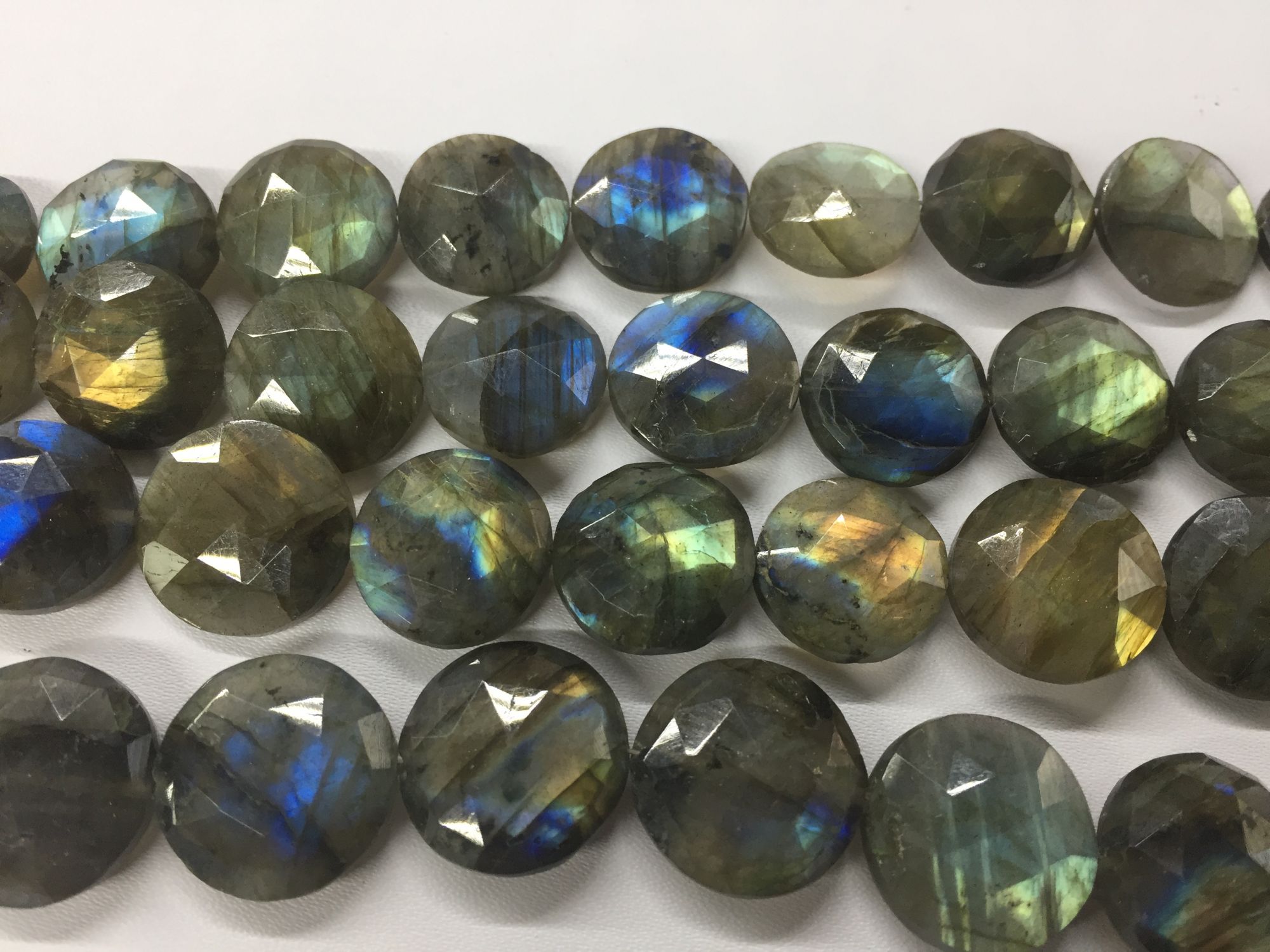 Labradorite Coins Faceted