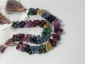Multi Color Sapphire Drop Faceted