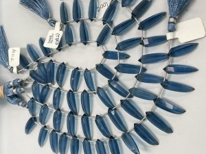 Deep Blue Hydro Quartz Okra Faceted