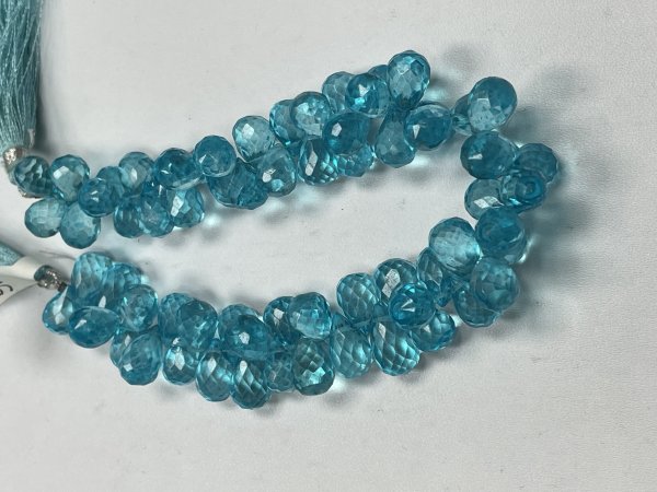 Blue Hydro Quartz Drop Faceted